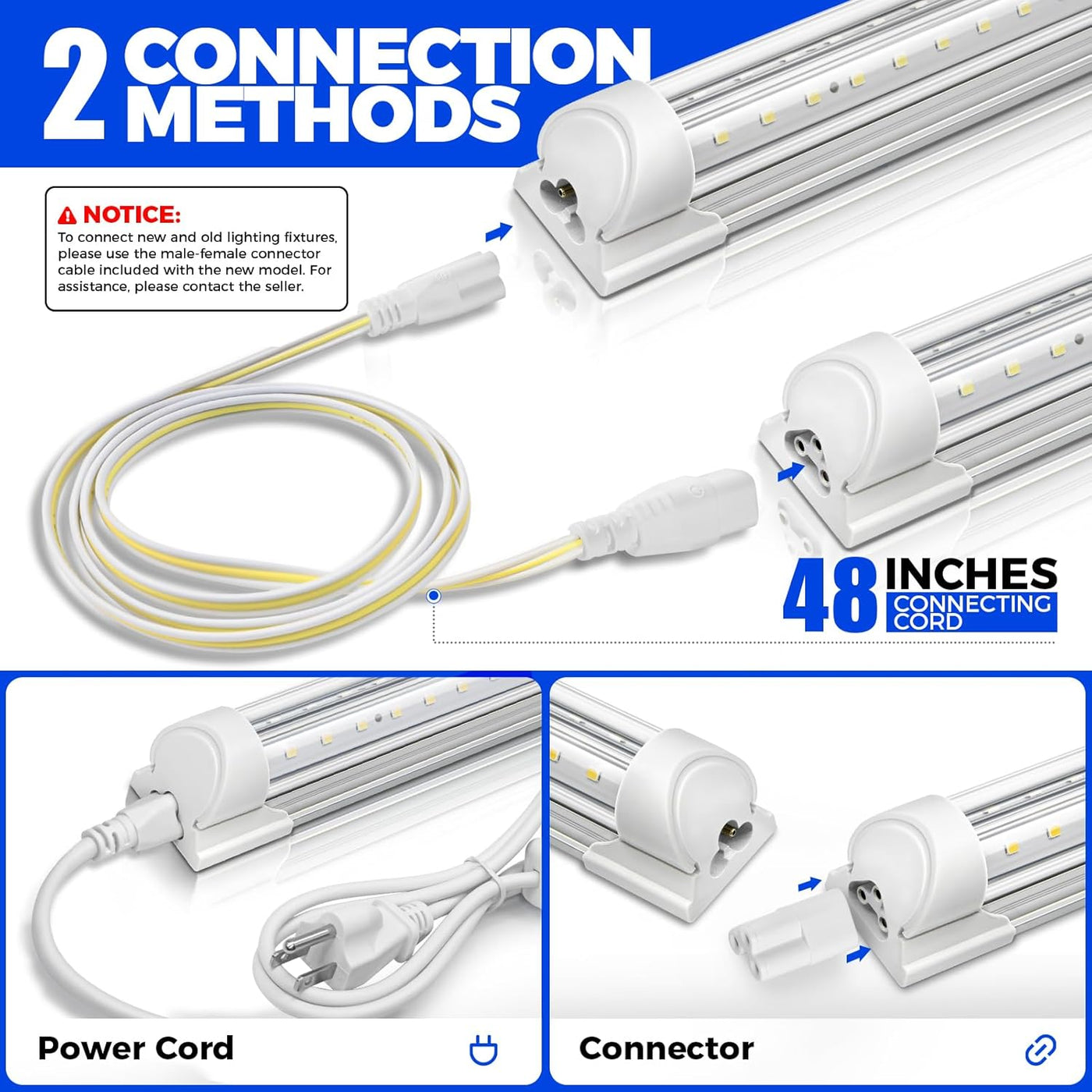 Barrina T8 24W LED Grow Lights 2FT 5000K | Full Spectrum, Reflectors