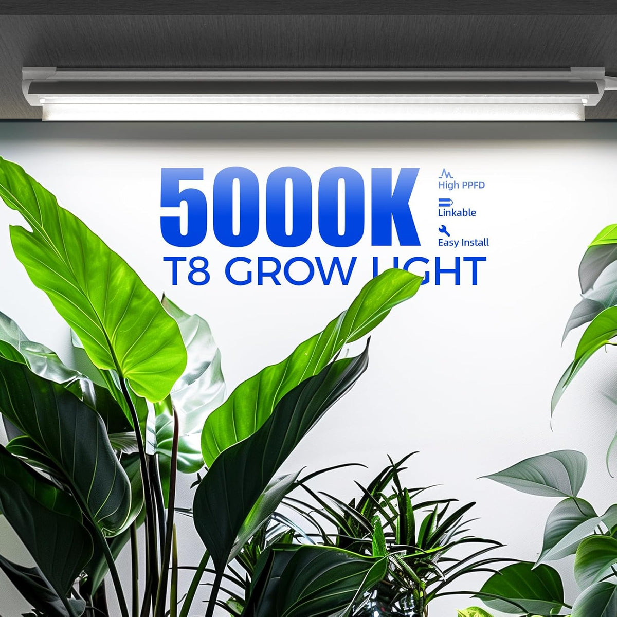 Barrina T8 24W LED Grow Lights 2FT 5000K | Full Spectrum, Reflectors