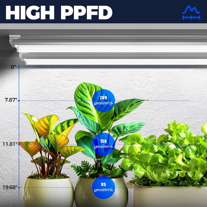 Barrina T8 42W LED Grow Lights 4FT 5000K | Full Spectrum, Reflectors