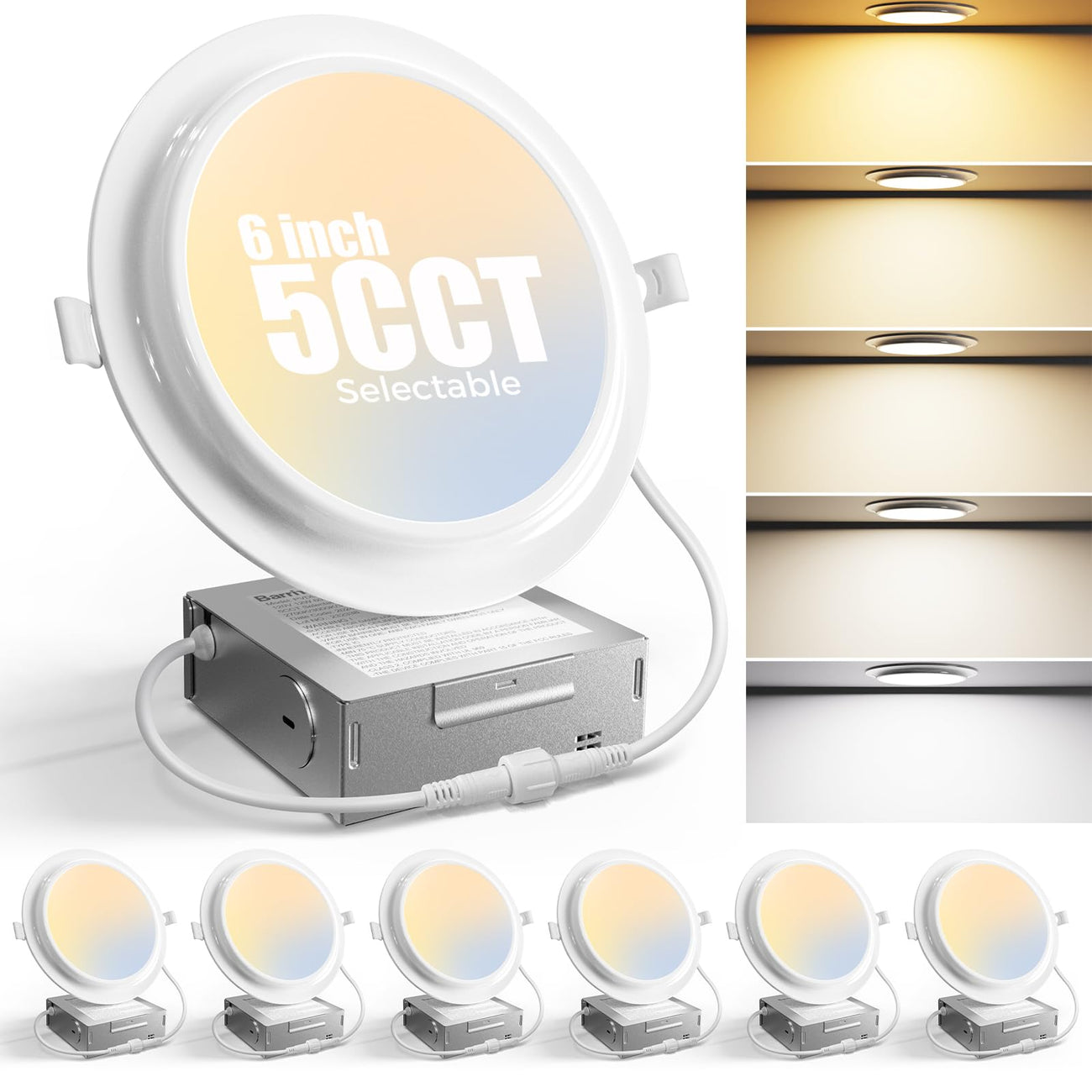 Barrina 12W LED Recessed Lights 1400LM | Ultra-thin & Dimmable